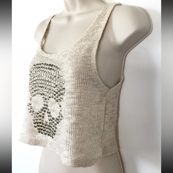 Topshop | Tops | Topshop Skull Cropped Tank | Poshmark